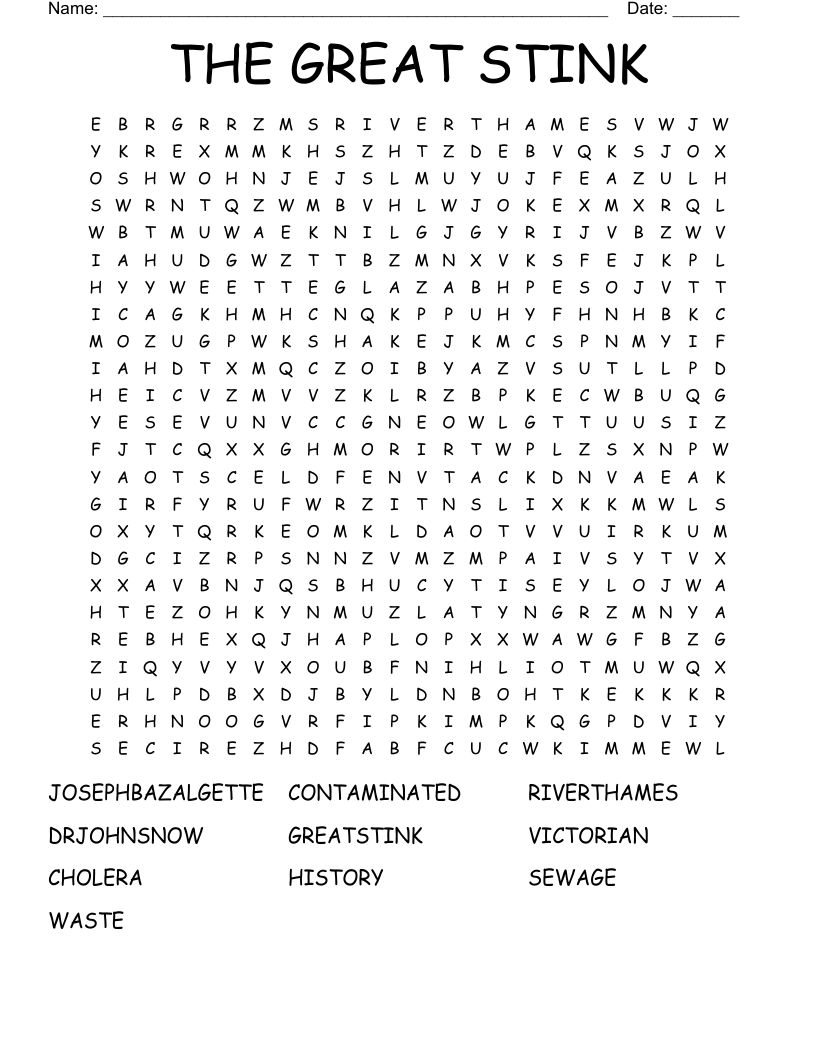 THE GREAT STINK Word Search - WordMint