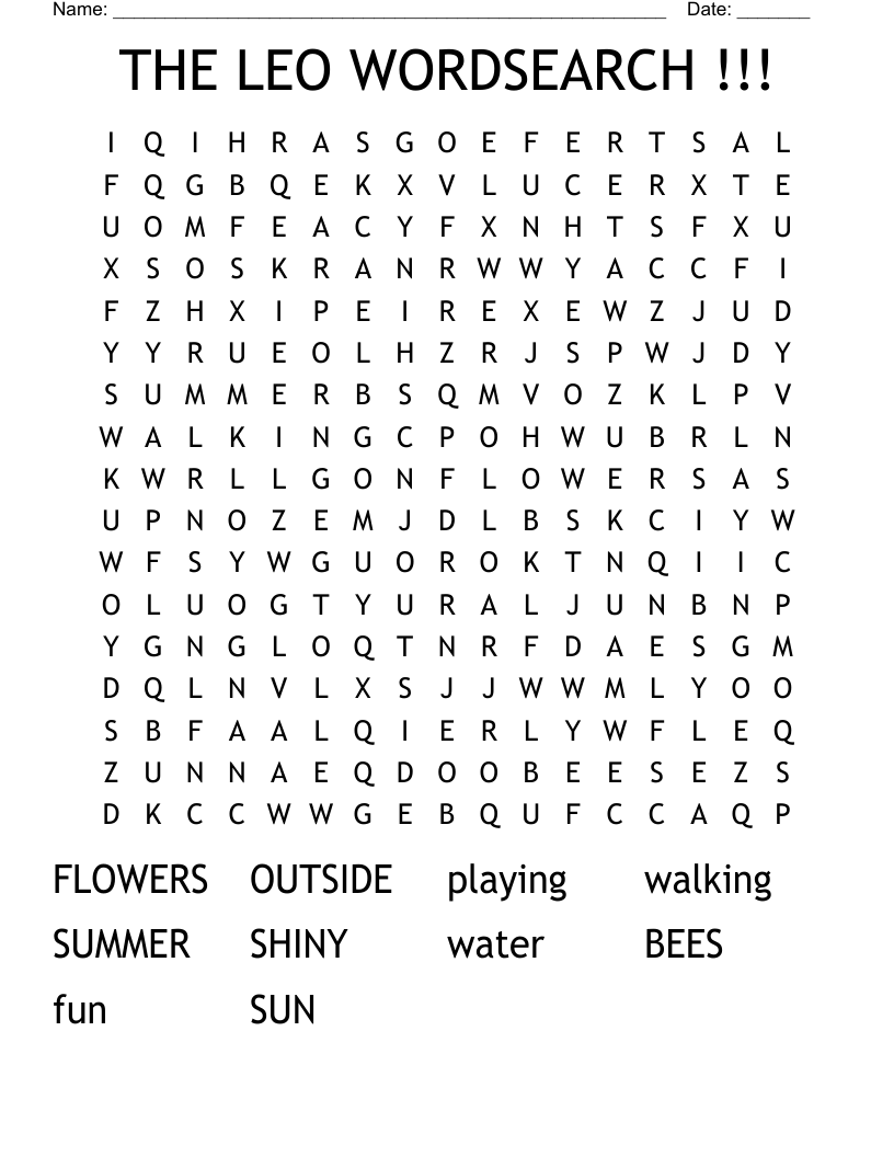 THE LEO WORDSEARCH !!! - WordMint