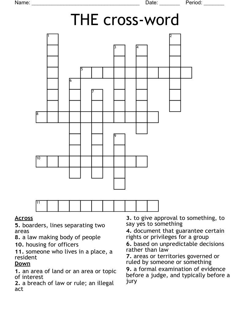 THE cross-word Crossword - WordMint
