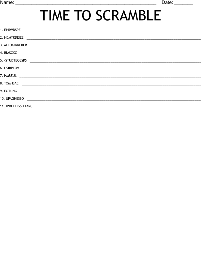 TIME TO SCRAMBLE - WordMint