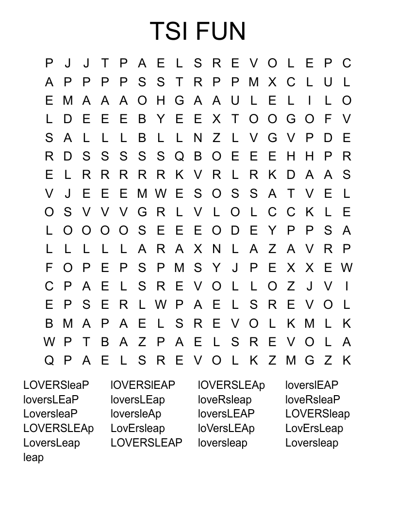 TSI FUN Word Search - WordMint