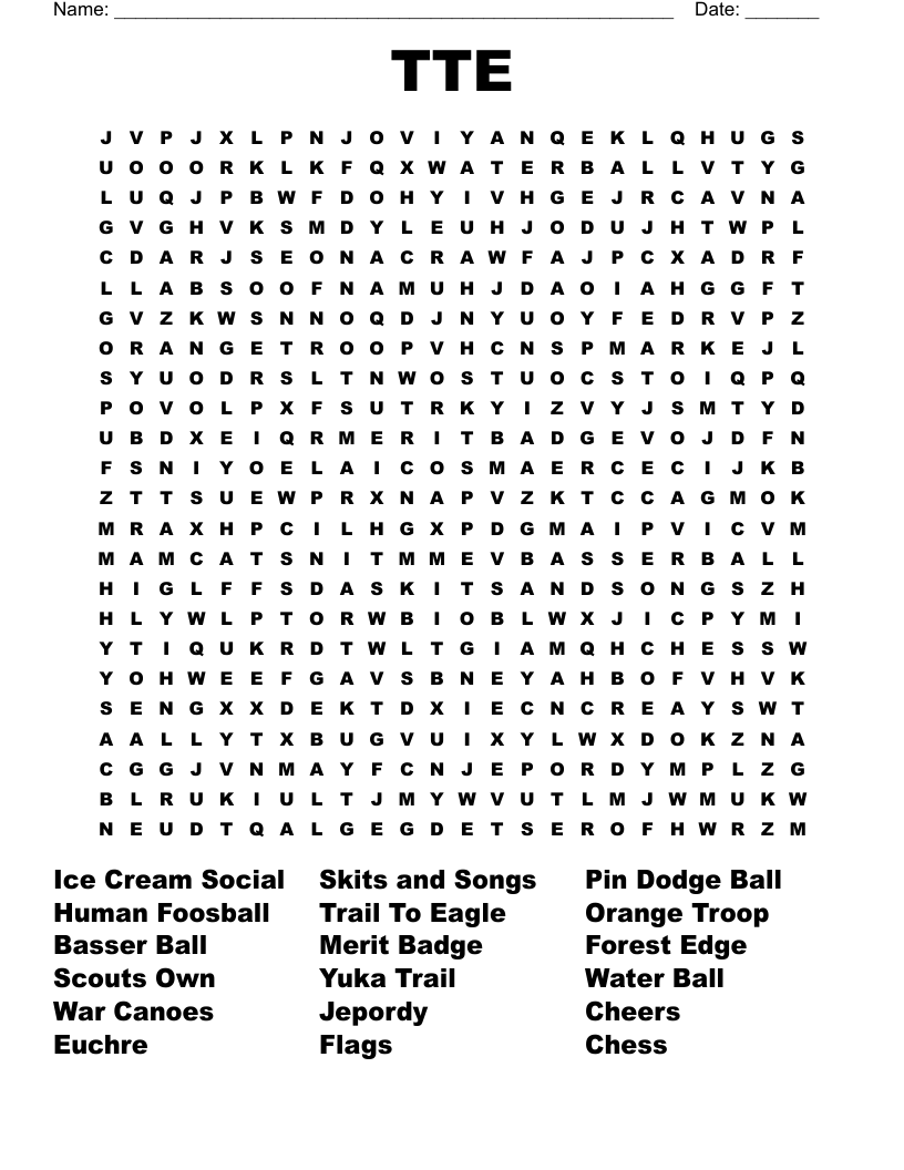 TTE Word Search - WordMint