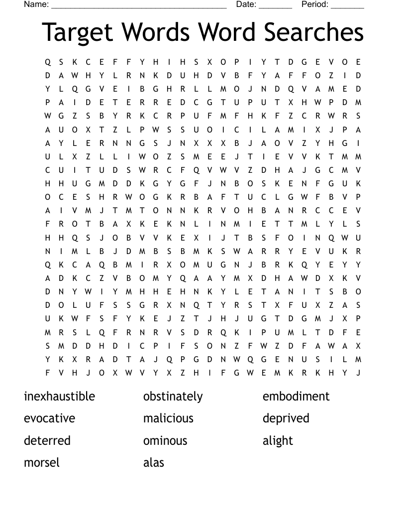 Target Words Word Searches - WordMint