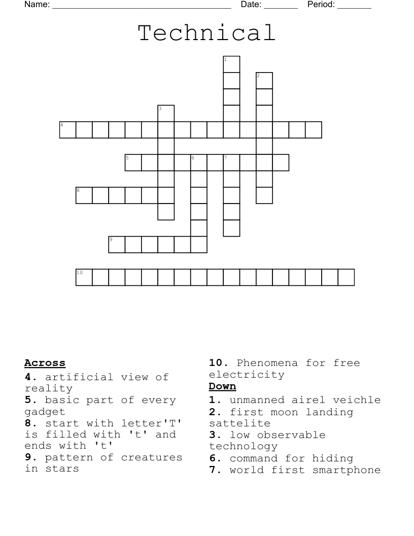Technical Crossword - WordMint