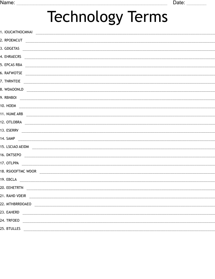 Similar To Keyboarding Terms Word Search WordMint