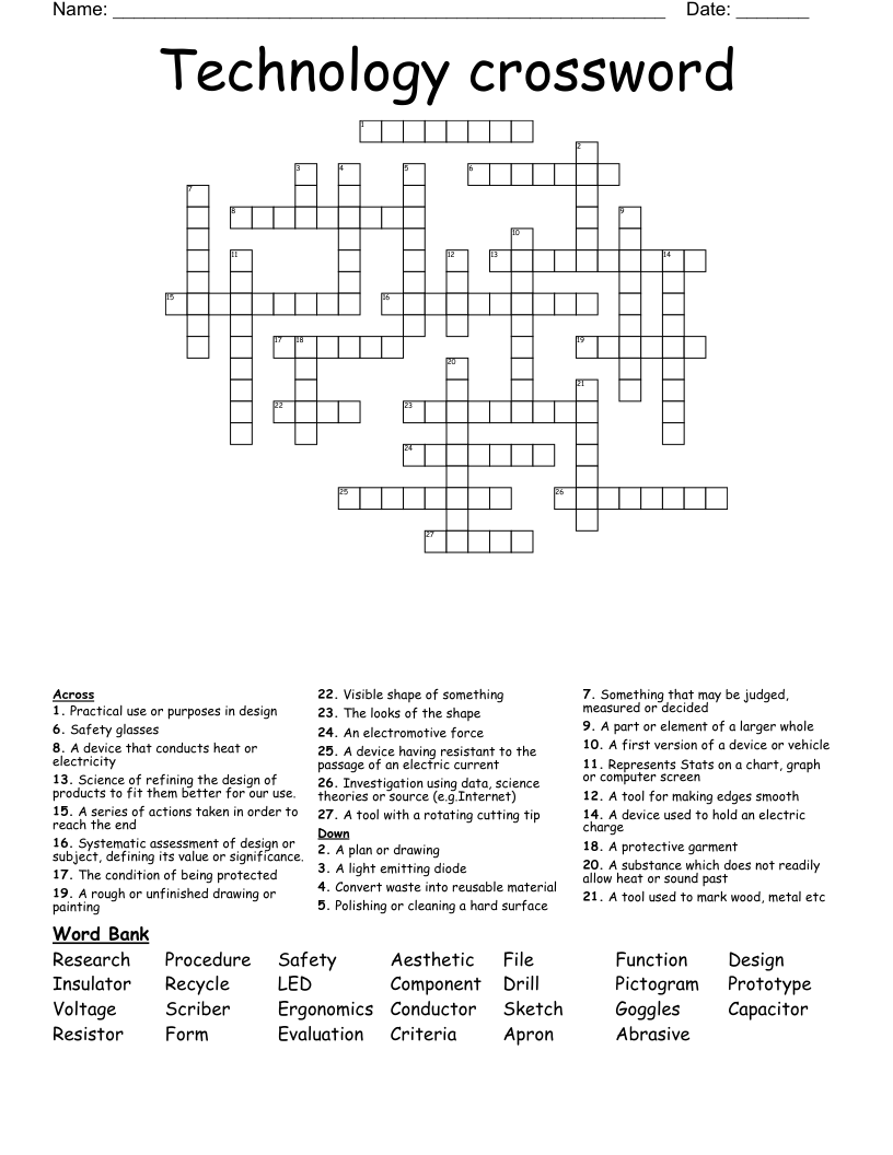 Technology crossword - WordMint