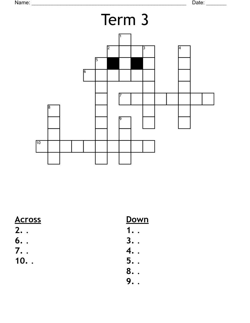 Term 3 Crossword - WordMint