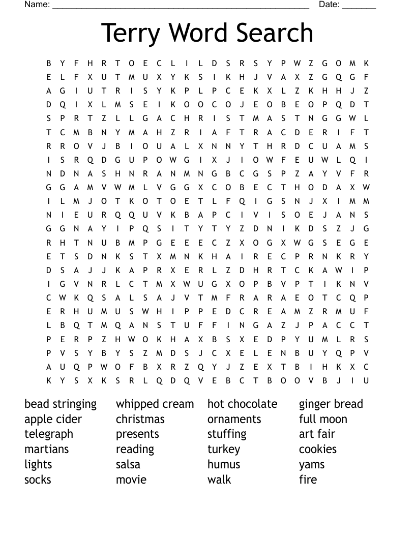 Terry Word Search - WordMint