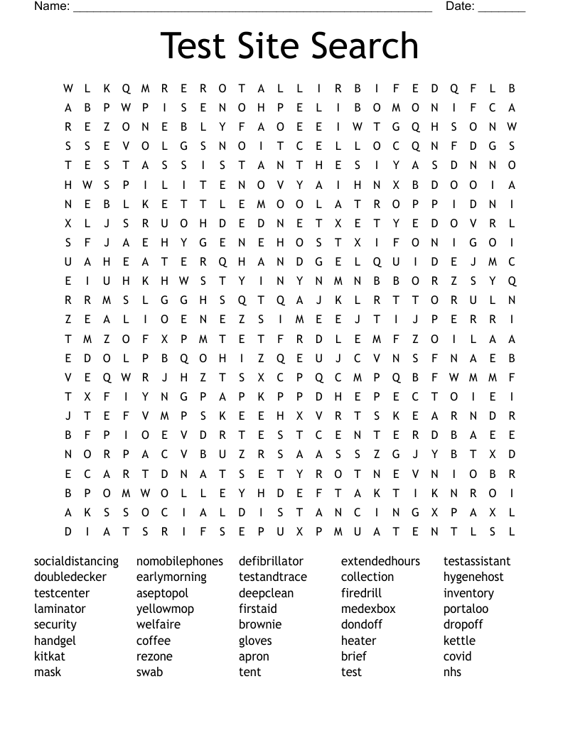 Test Site Search Word Search - WordMint