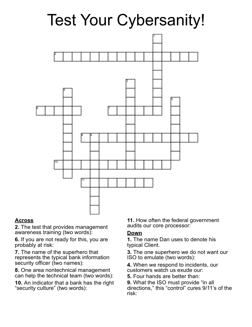 Test Your Cybersanity! Crossword - WordMint