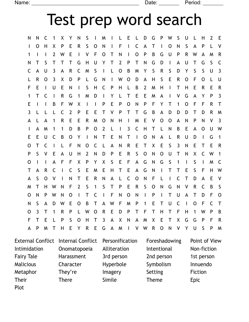 Language Arts Word Search WordMint