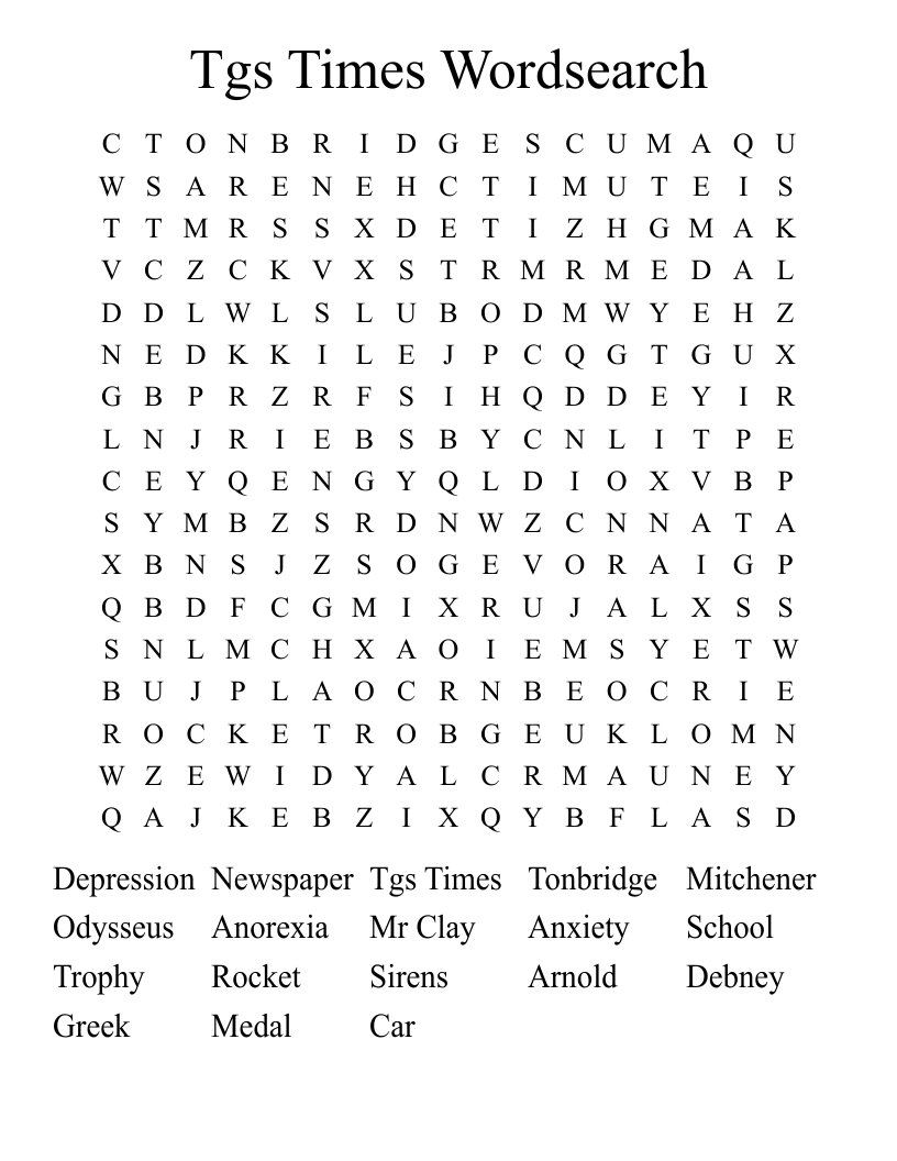 Tgs Times Wordsearch - WordMint