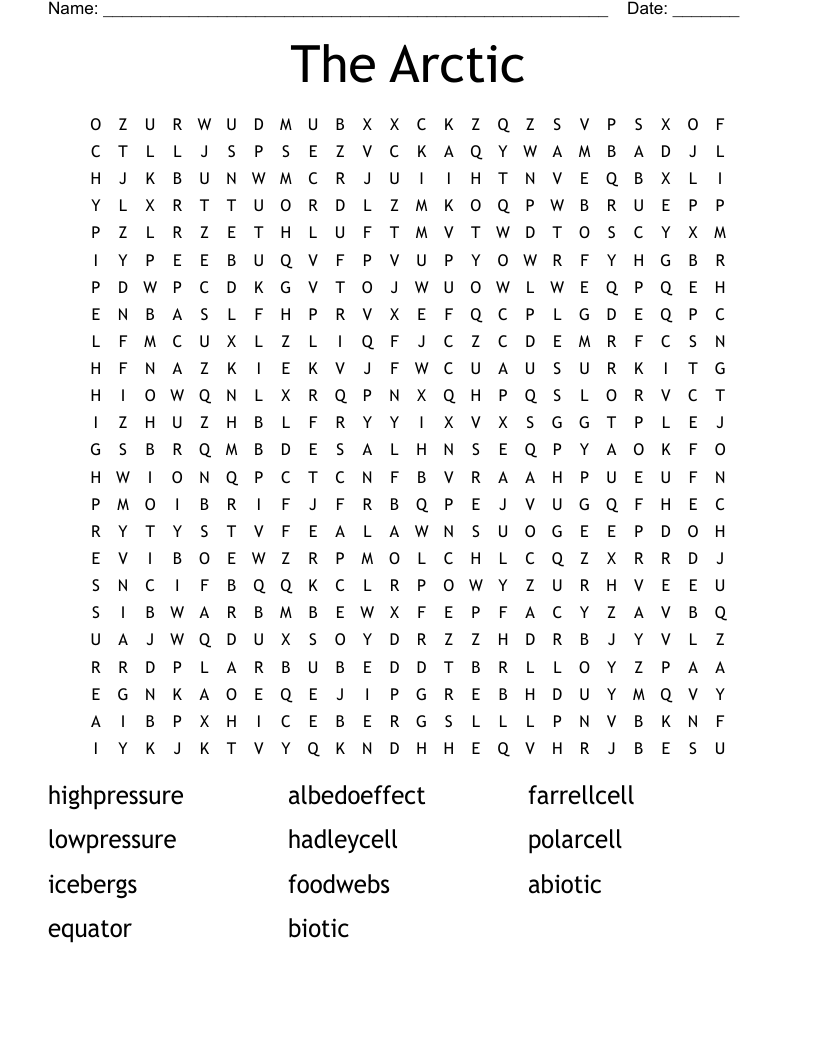 The Arctic Word Search - WordMint