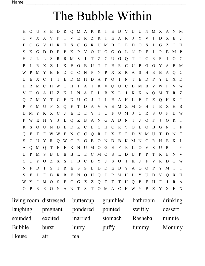 The Bubble Within Word Search - WordMint