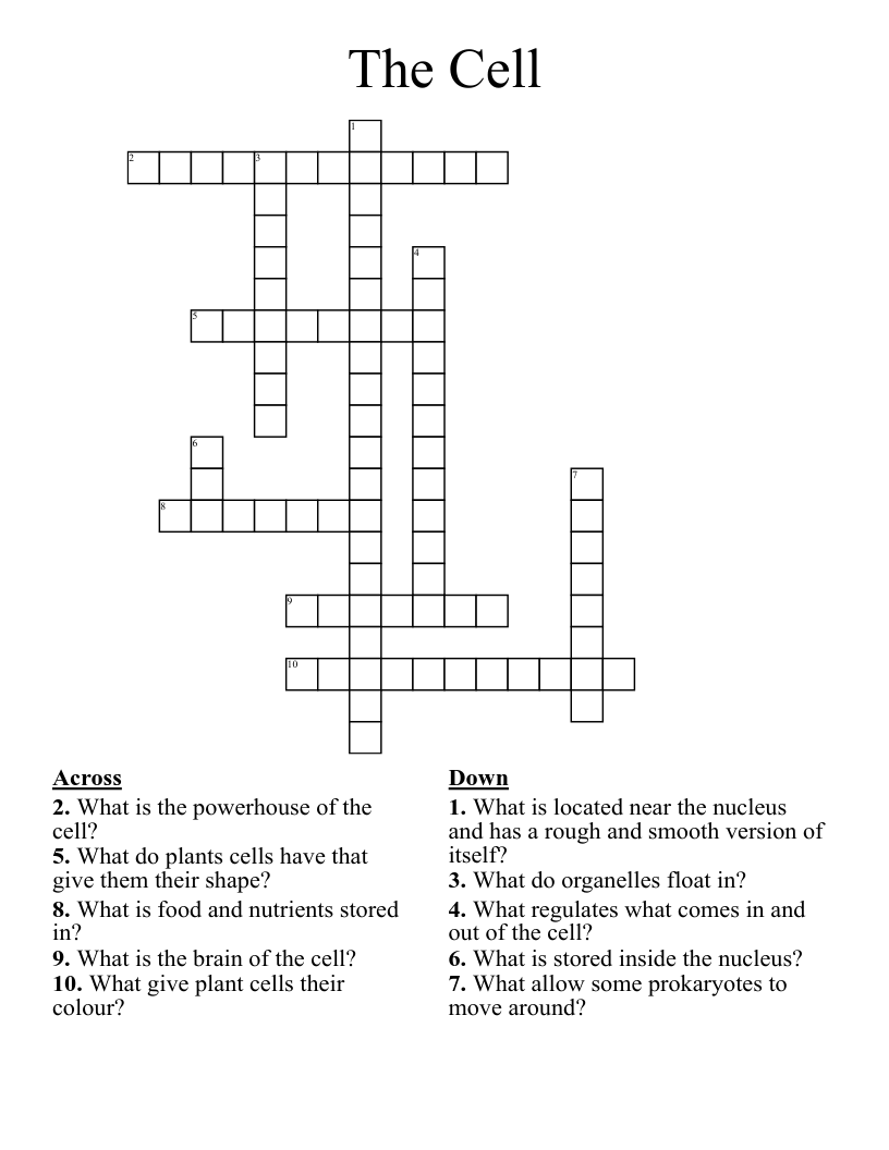 The Cell Crossword - WordMint