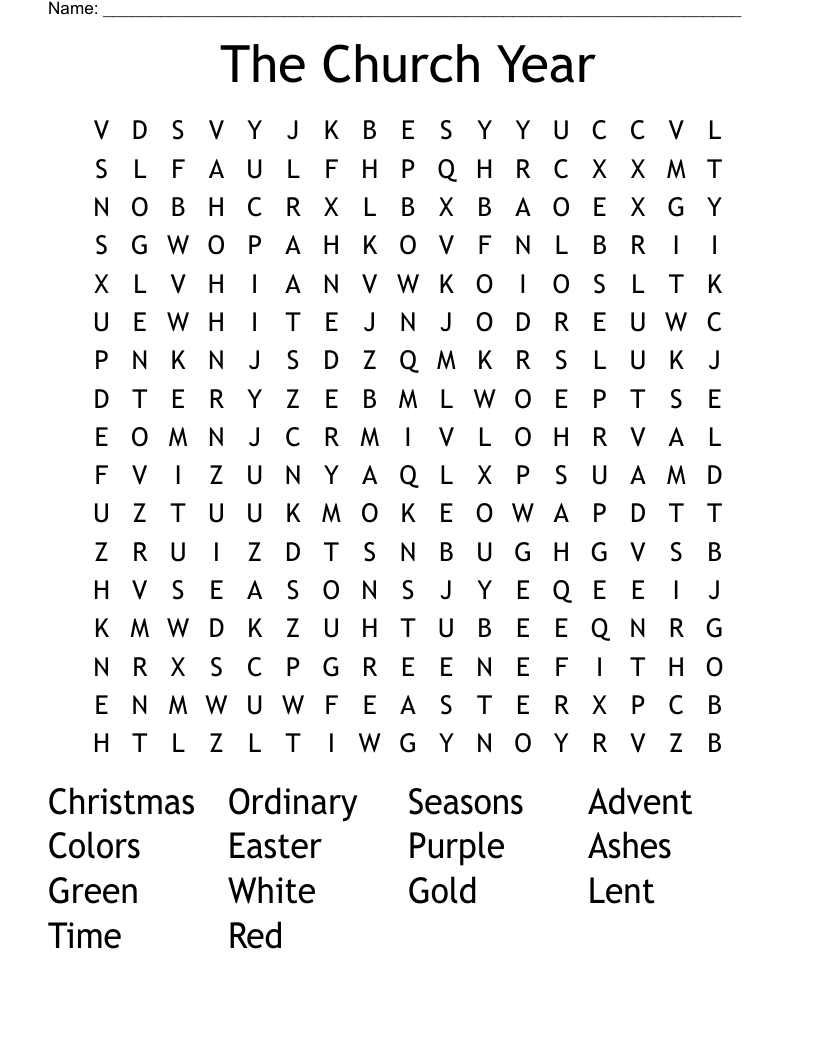 The Church Year Word Search - WordMint