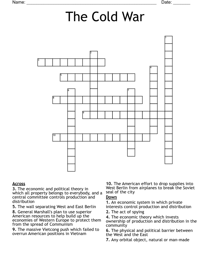 The Cold War Crossword - WordMint