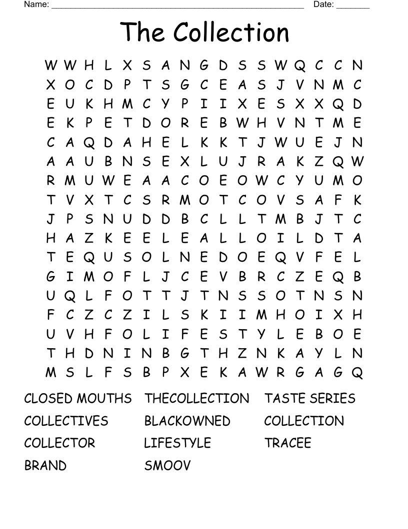 The Collection Word Search - WordMint