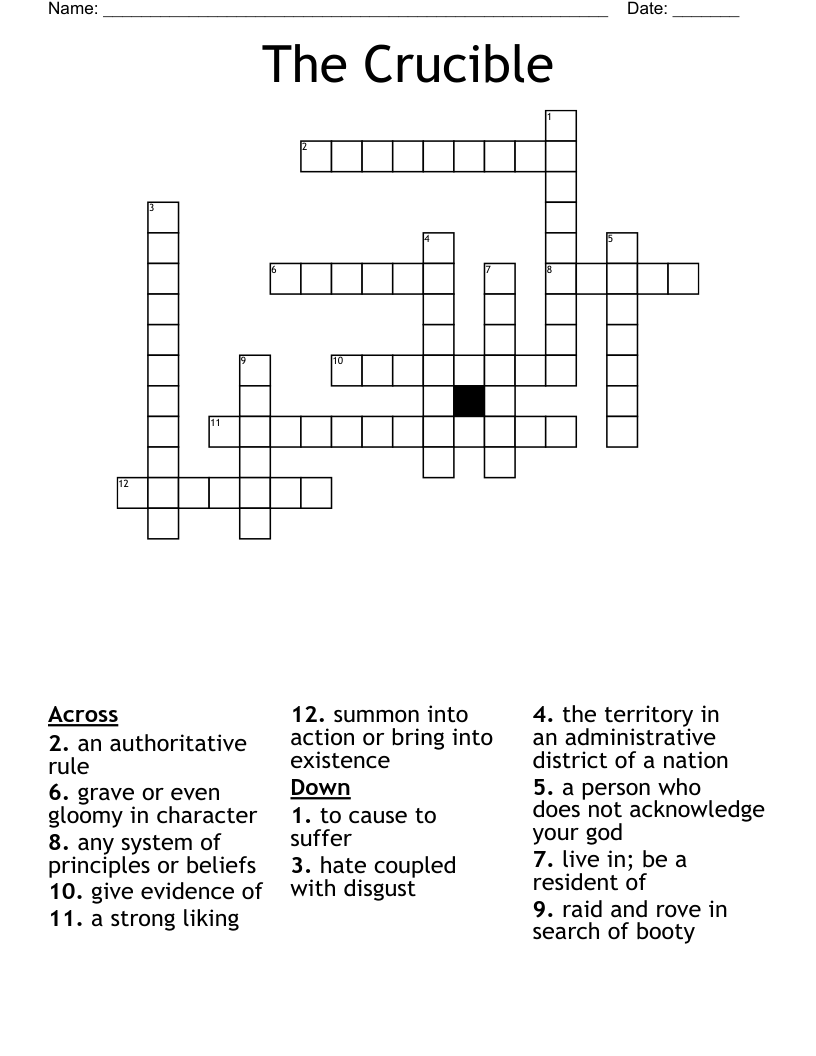 The Crucible Crossword WordMint