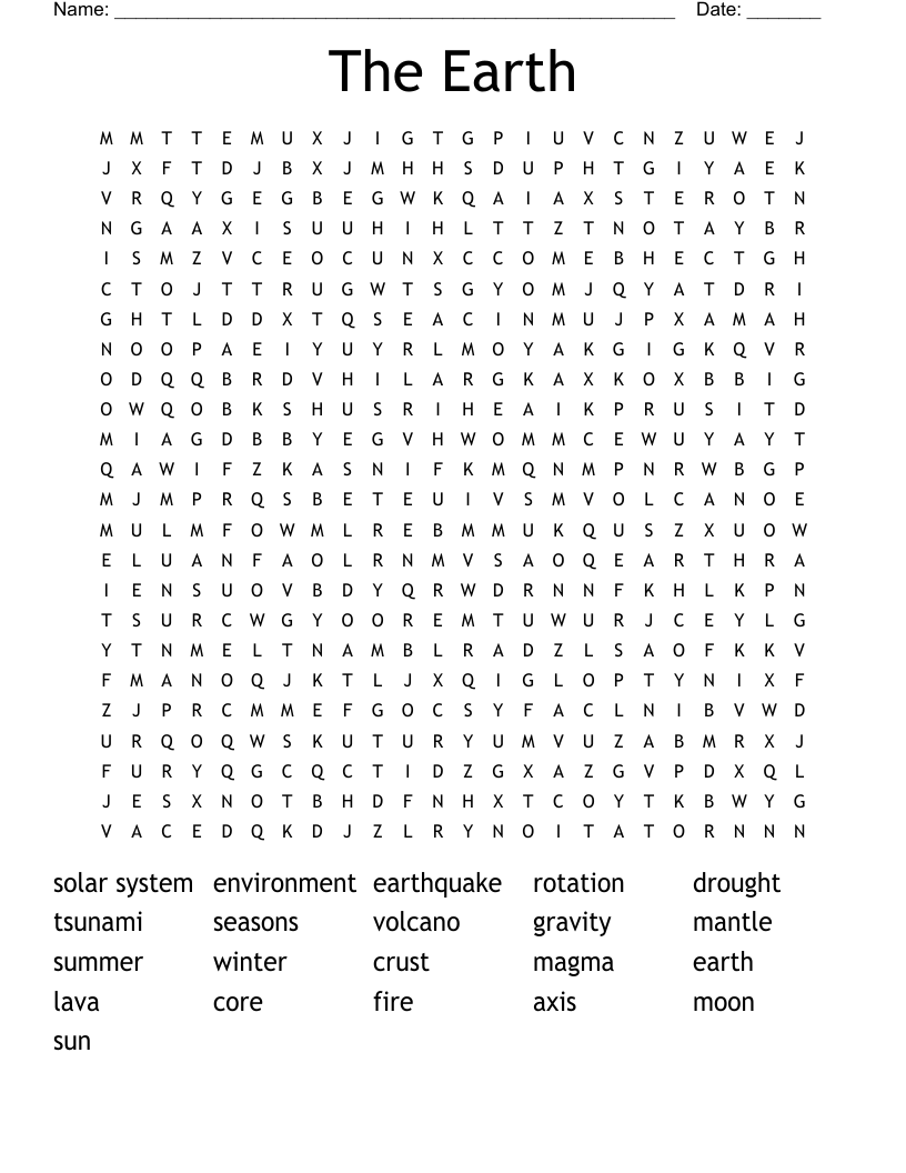 The Earth Word Search - WordMint