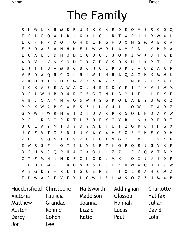 The Family Word Search - WordMint
