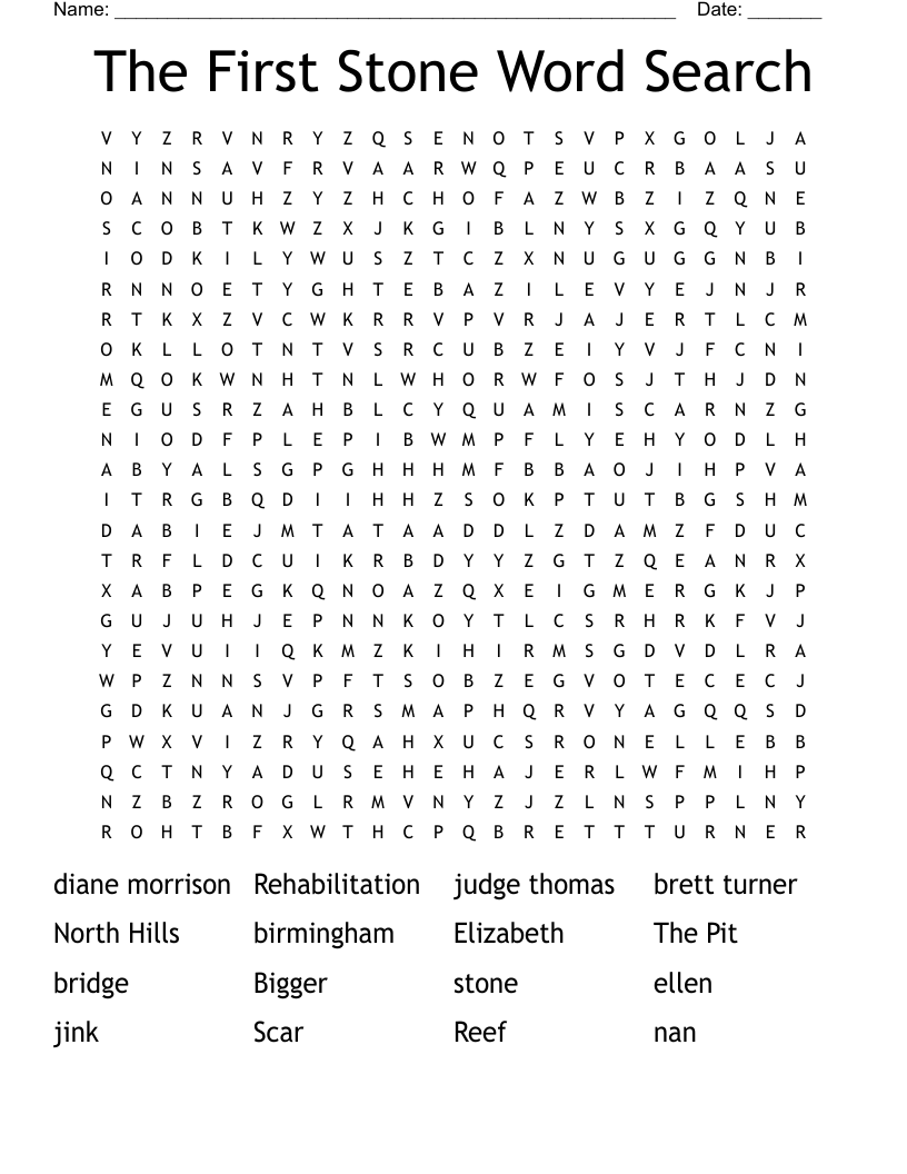 The First Stone Word Search WordMint