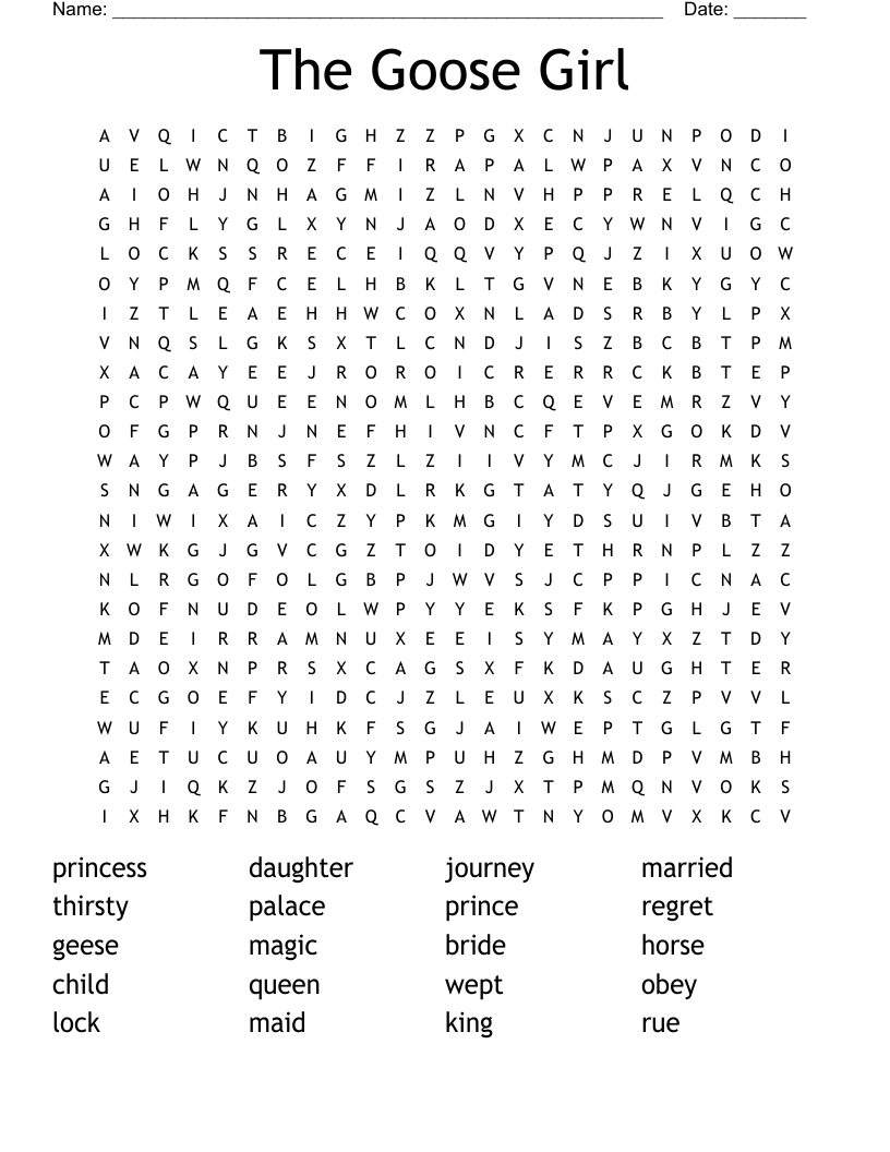 The Goose Girl Word Search - WordMint