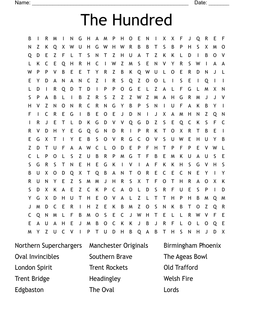 The Hundred Word Search - WordMint