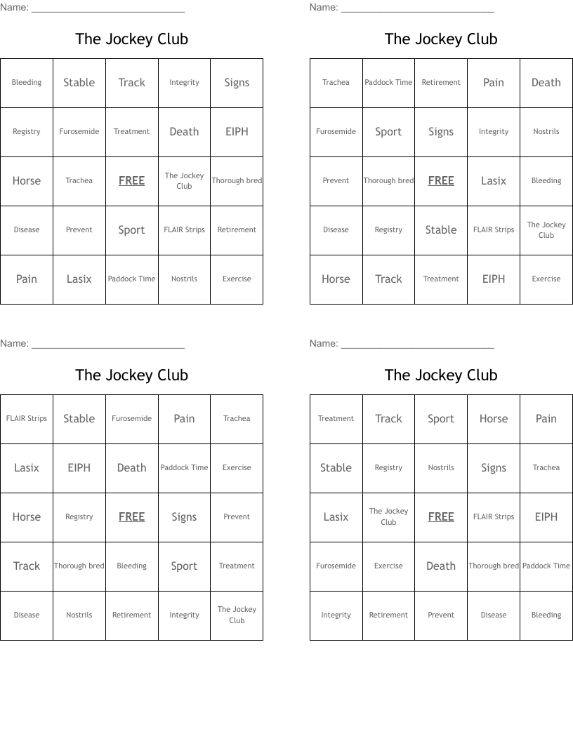 The Jockey Club Bingo Cards WordMint the-jockey-club-bingo-cards-wordmint