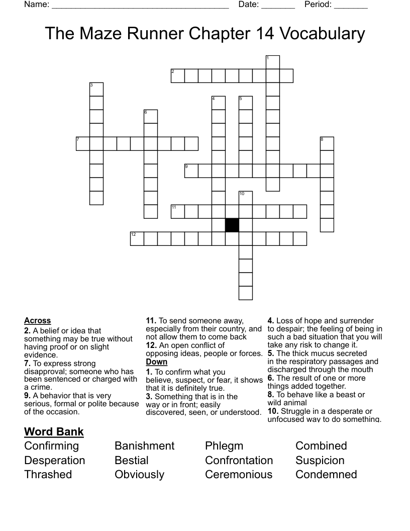 The Maze Runner Chapter 14 Vocabulary Crossword WordMint the-maze-runner-chapter-14-vocabulary-crossword-wordmint