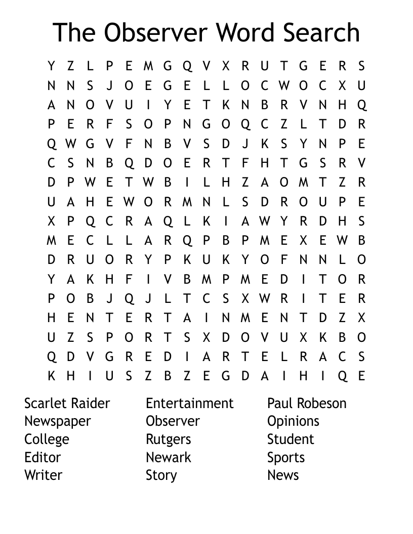 The Observer Word Search - WordMint