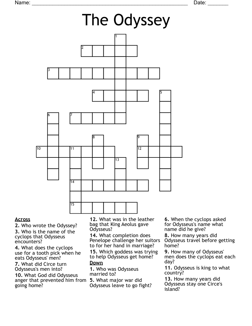 The Odyssey Crossword - WordMint