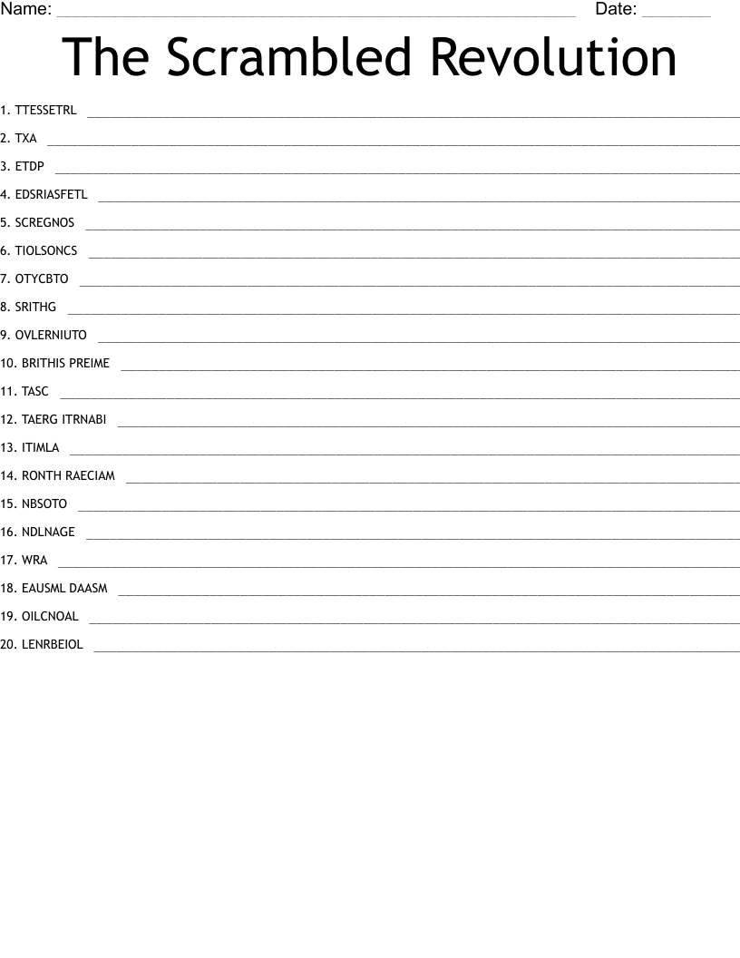 The Scrambled Revolution - WordMint