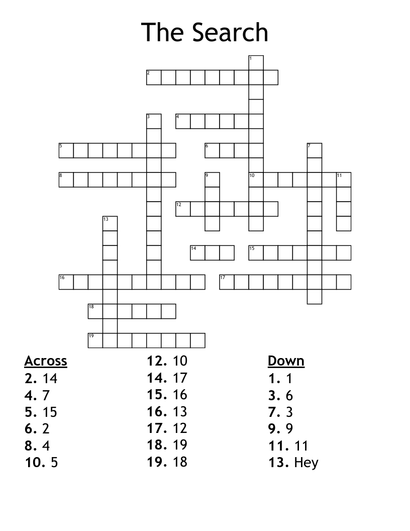 The Search Crossword - WordMint