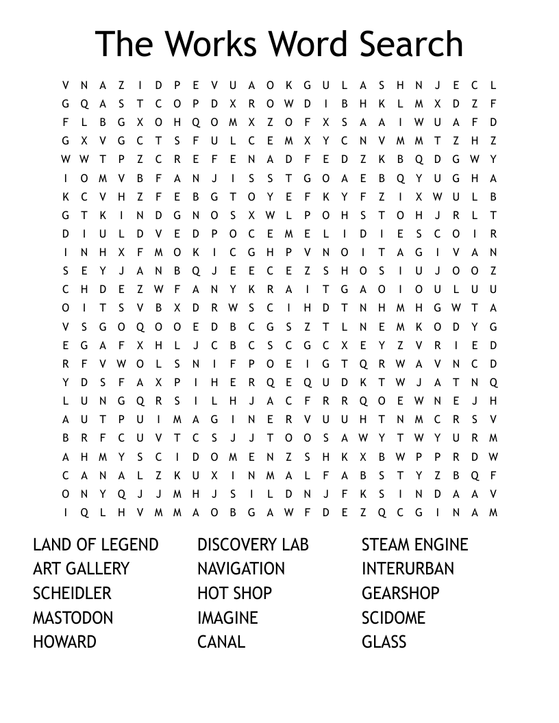 The Works Word Search - WordMint