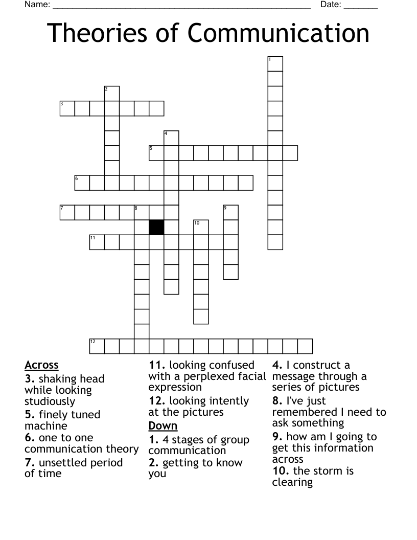 Theories of Communication Crossword - WordMint