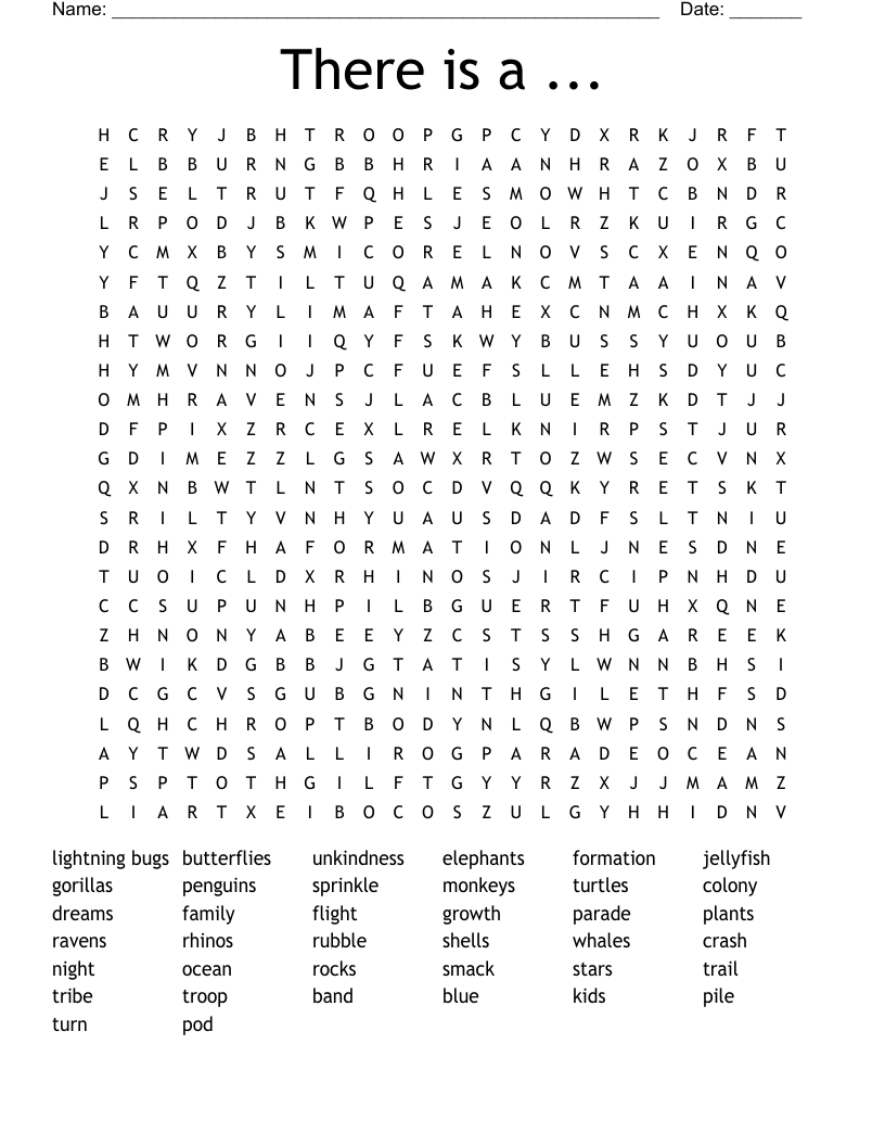 There is a ... Word Search - WordMint