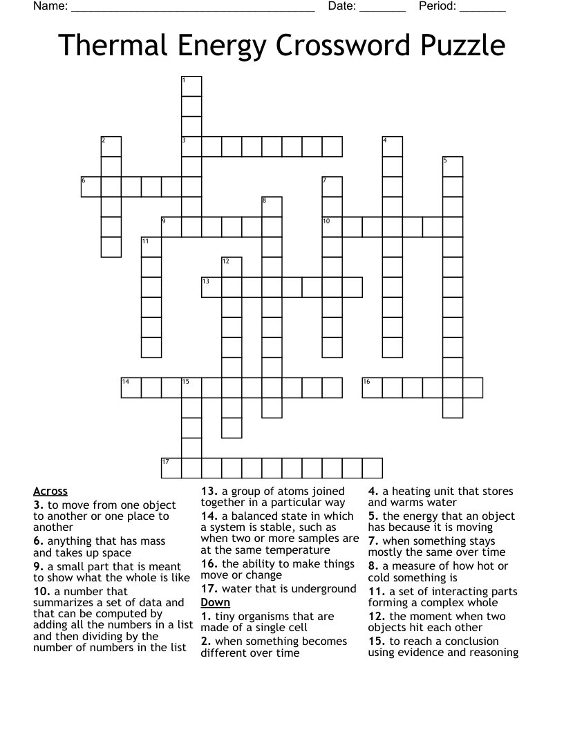 Thermal Energy Crossword Puzzle WordMint thermal-energy-crossword-puzzle-wordmint