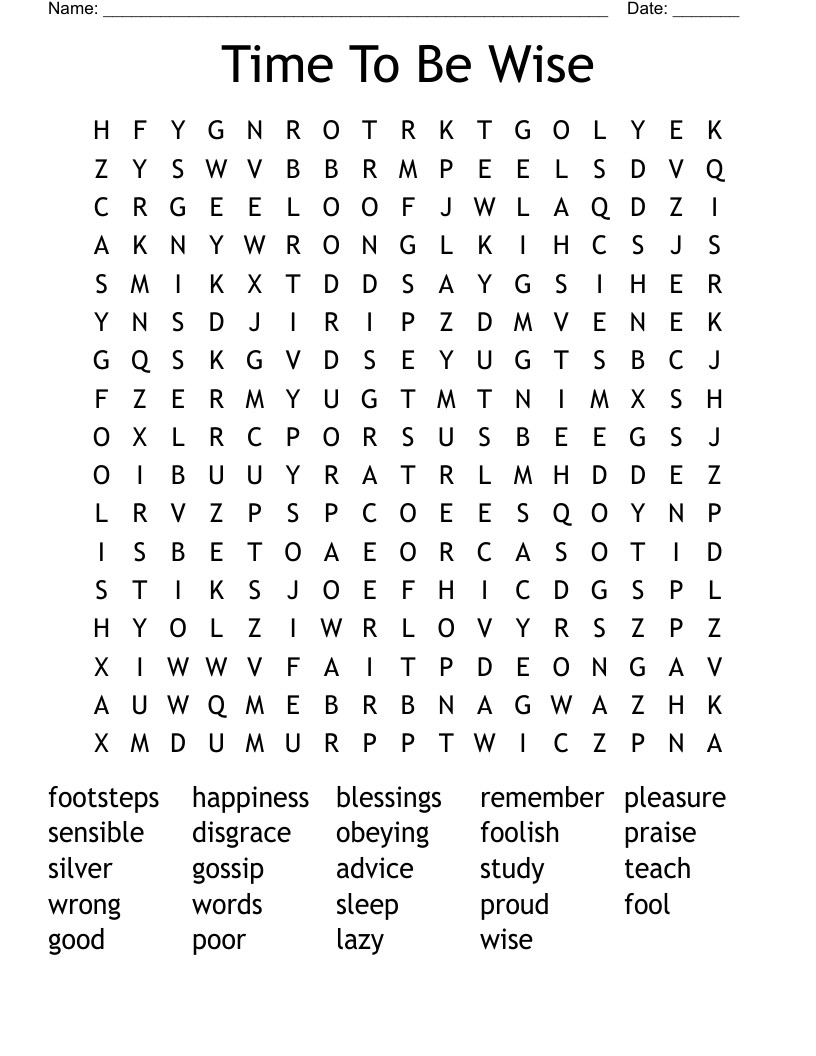 Time To Be Wise Word Search WordMint time-to-be-wise-word-search-wordmint