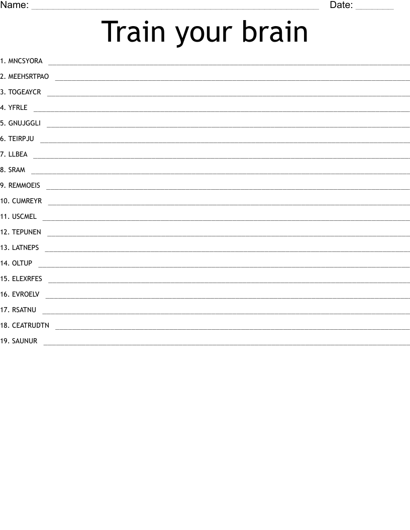 Train your brain Word Scramble - WordMint