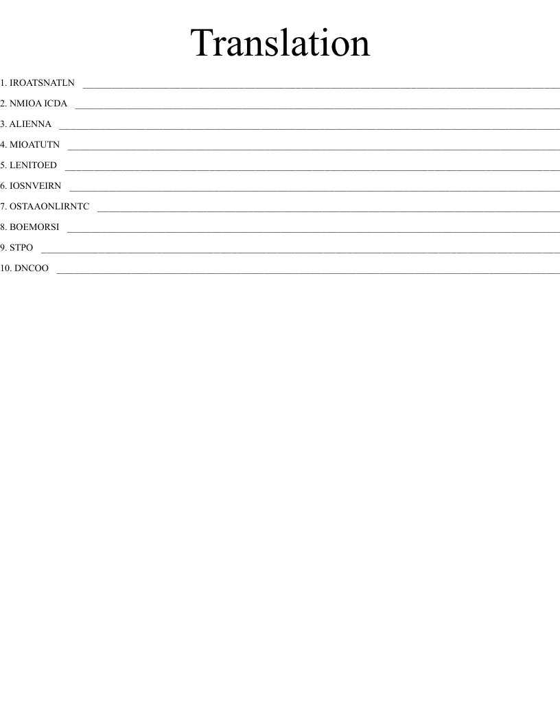 Translation Word Scramble - WordMint