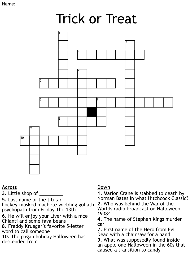 Friday the 13th Word Search - WordMint