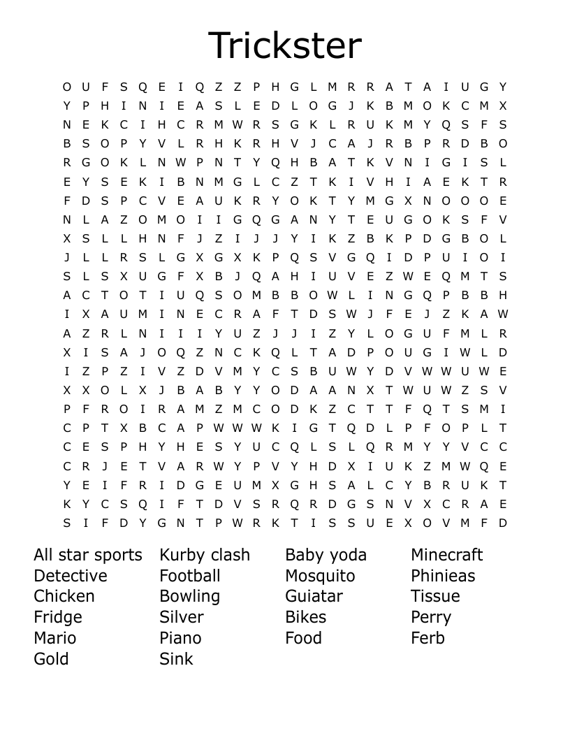 Trickster Word Search WordMint trickster-word-search-wordmint