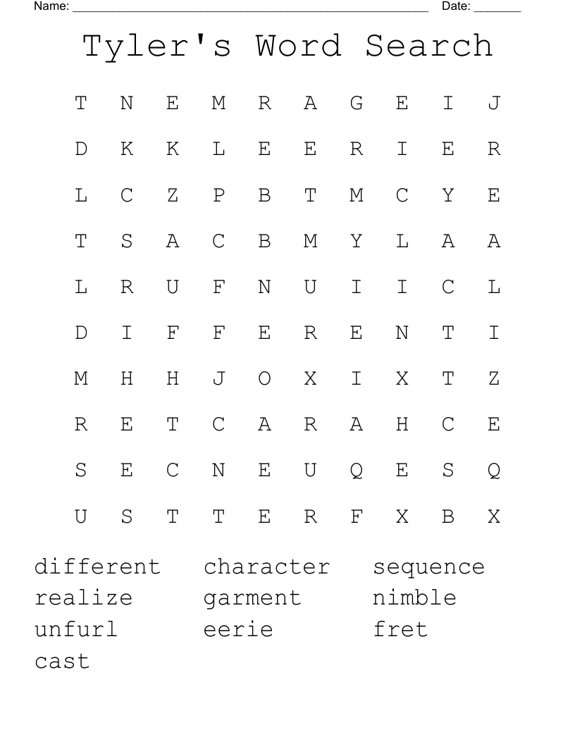 Nate word search 9/17/19 - WordMint