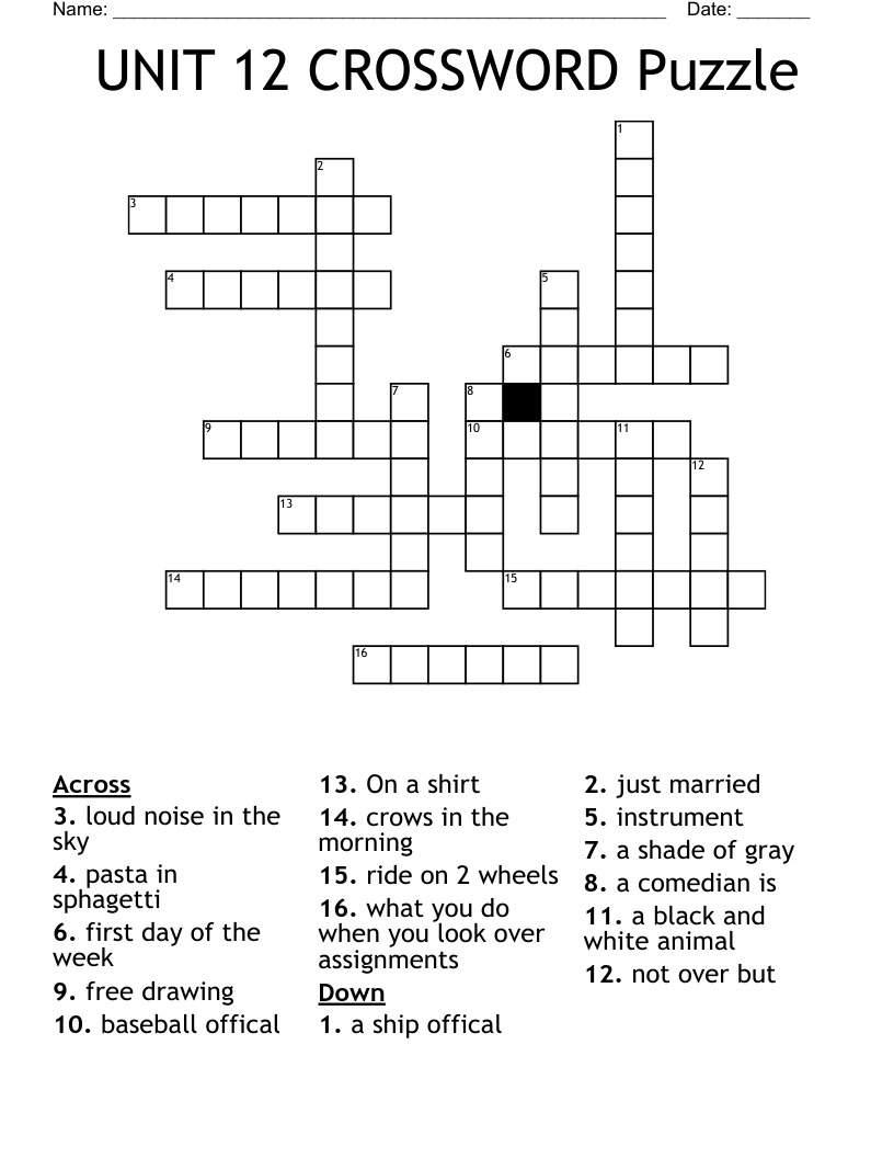Crossword Puzzles For Grade 4