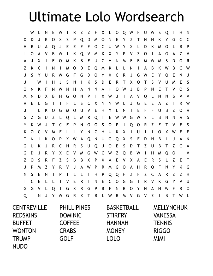 Ultimate Lolo Wordsearch - WordMint