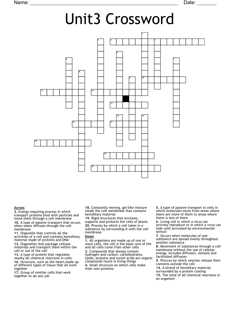 Unit3 Crossword - WordMint