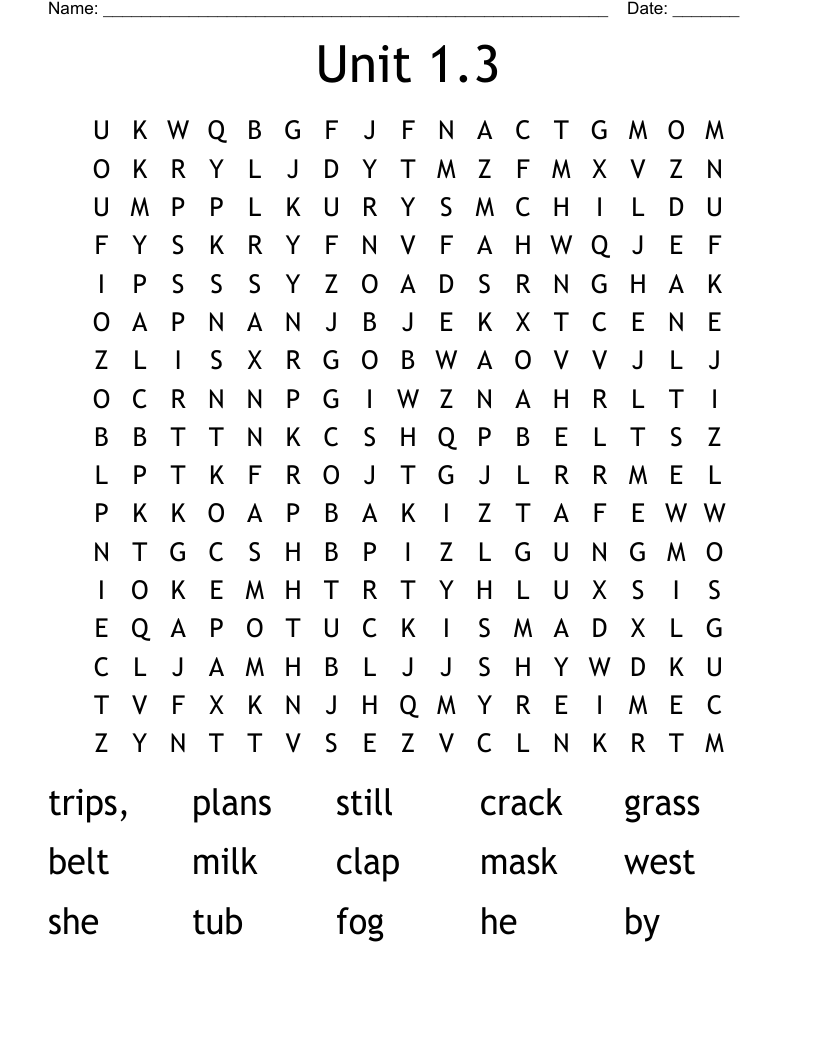 Unit 1.3 Word Search - WordMint