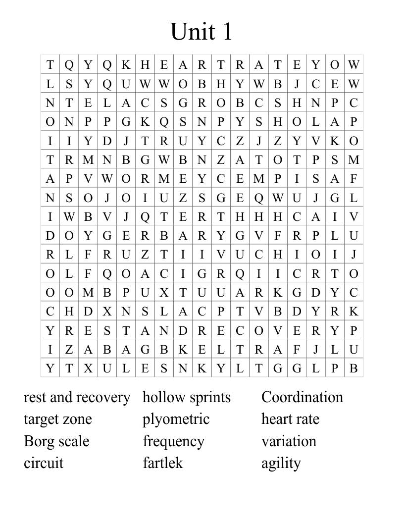 Unit 1 Word Search - WordMint