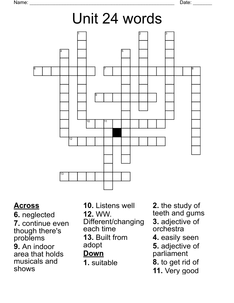 Unit 24 words Crossword - WordMint